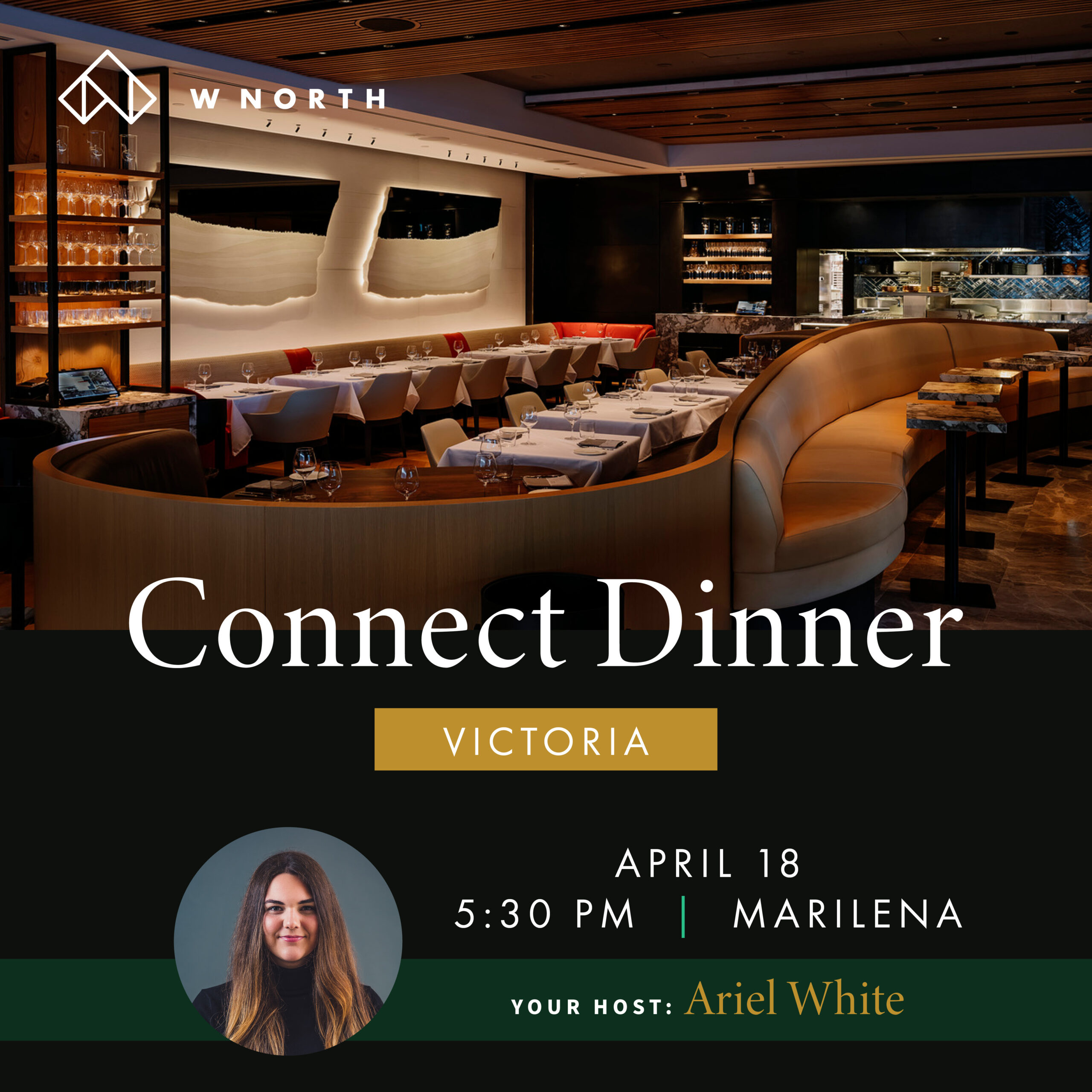 April Victoria Connect Dinner, hosted by Ariel White - SOLD OUT ...